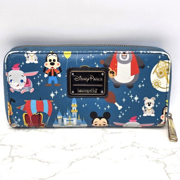 Disney | Bags | Loungefly Walt Disney World Park Wallet Blue Minis ...